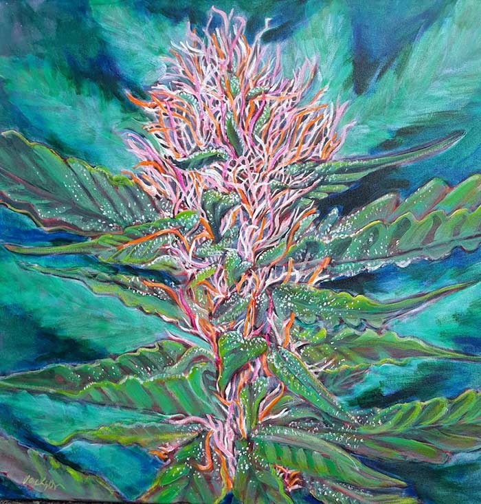 Weed Plant Painting